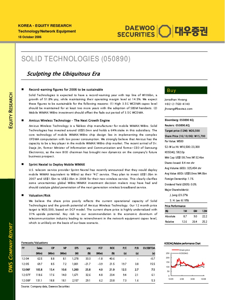 Solid Technologies (050890) : Sculpting The Ubiquitous Era | PDF ...