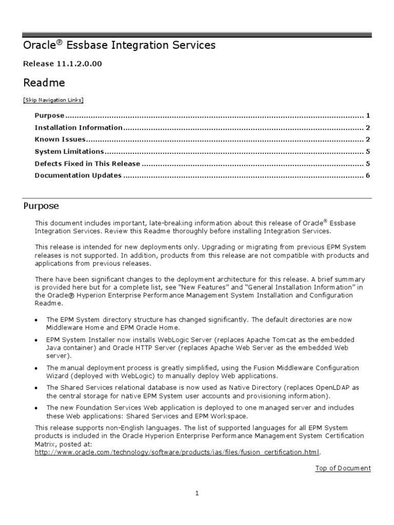 Eis 1112000 Readme | PDF | Oracle Database | Ibm Db2