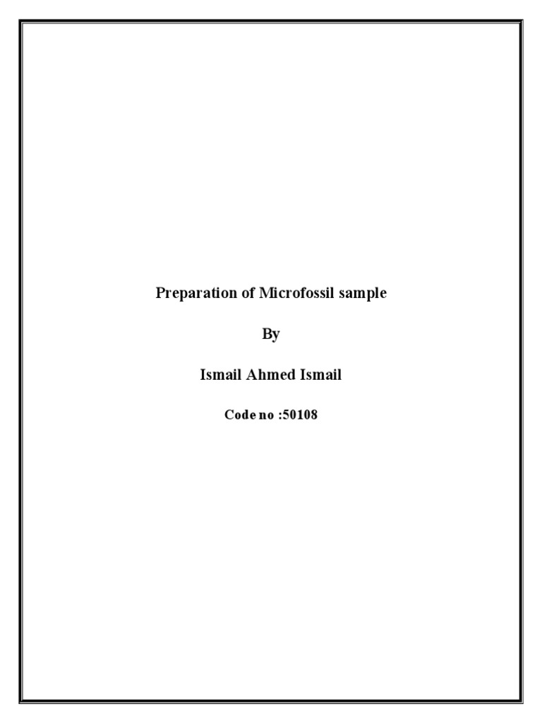 Preparation of Microfossil Sample | PDF | Fossil | Earth Sciences