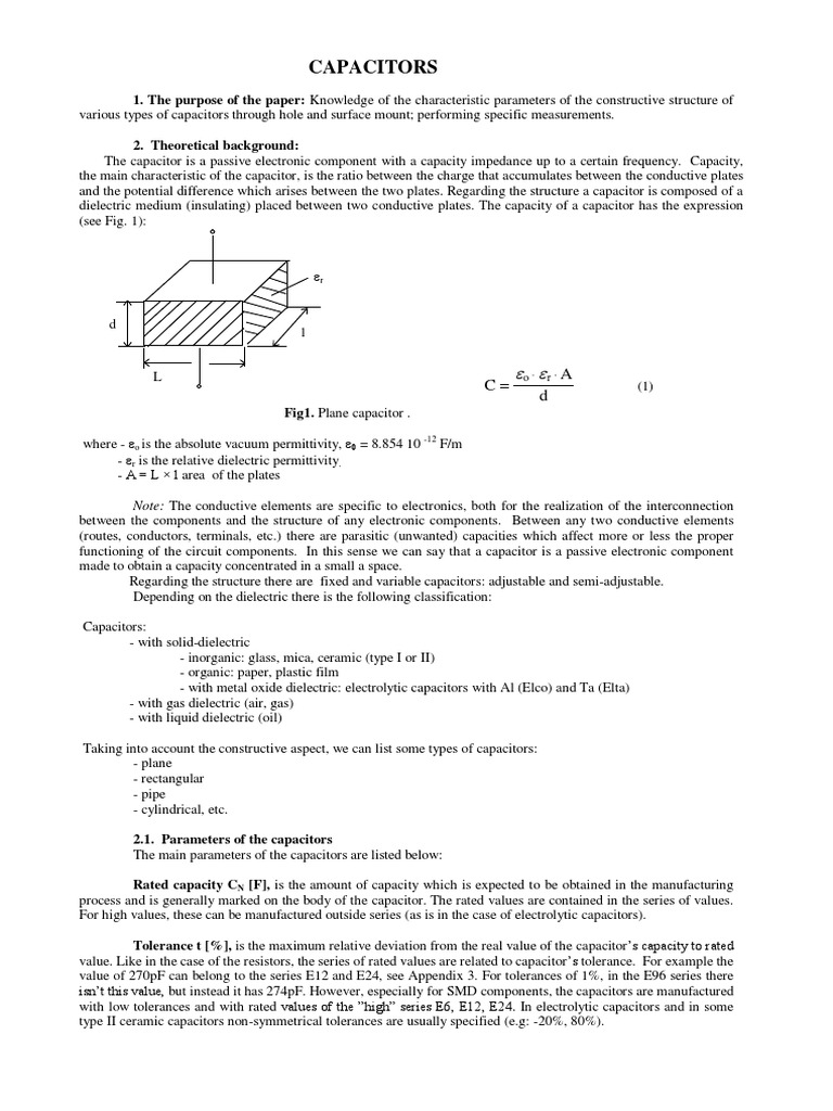 Capacitor Functions and Characteristics | PDF | Capacitor | Capacitance