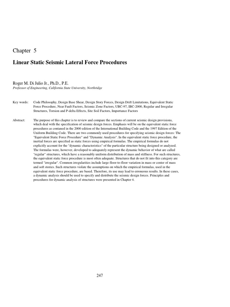 SDH2-Chapter 05-Linear Static Lateral Force Procedures | PDF