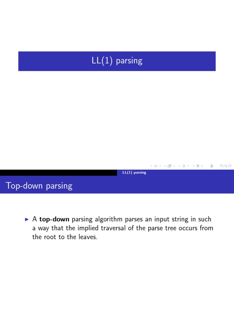 LL1 Parsing | PDF | Parsing | Syntax (Logic) LL1 Parsing | PDF | Parsing | Syntax (Logic)