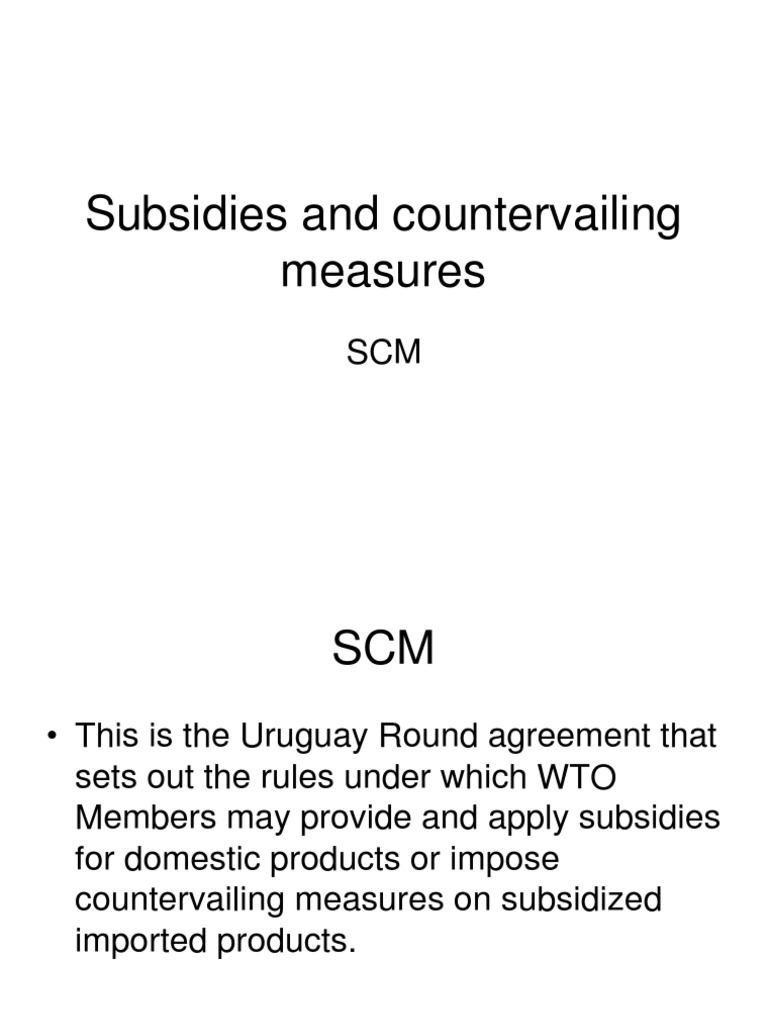 Subsidies and Countervailing Measures SLIDES | PDF | Subsidy | World ...