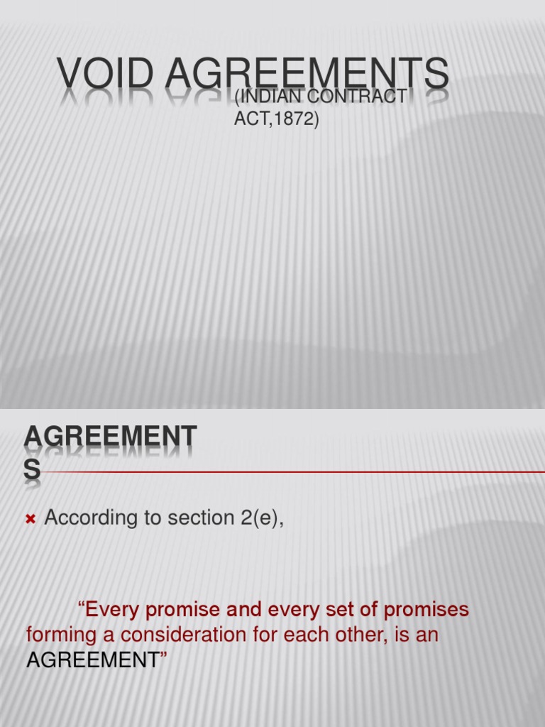 Void Agreements and Contingent Contracts | PDF | Consideration | Government