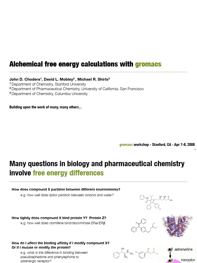 Alchemical Free Energy with GROMACS | PDF | Physical Chemistry ...