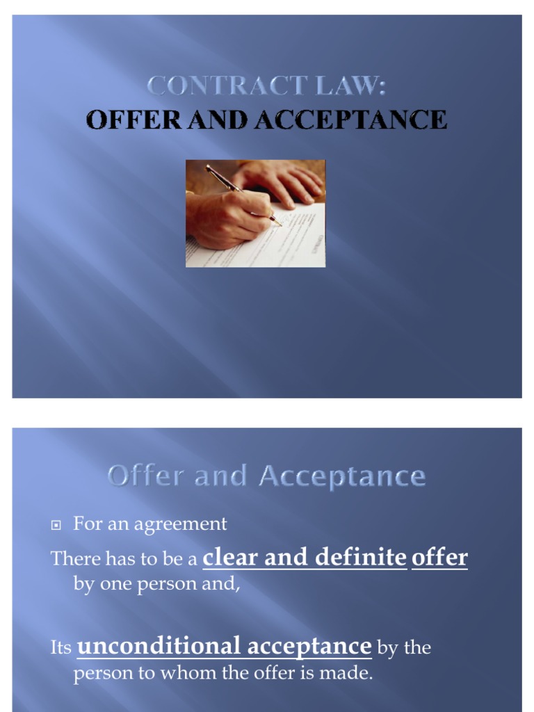 Offer and Acceptance | PDF
