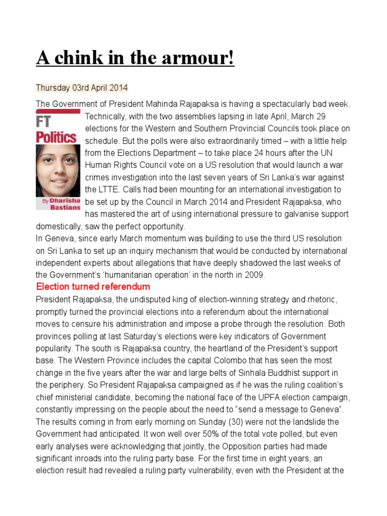 A Chink in The Armour! | PDF