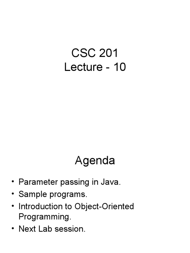 CSC 201-Lecture 10 | PDF | Data Type | Class (Computer Programming)