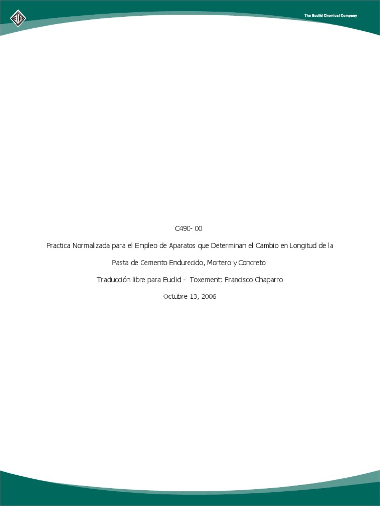 ASTM C 490 - en Español | PDF | Tornillo | Hormigón