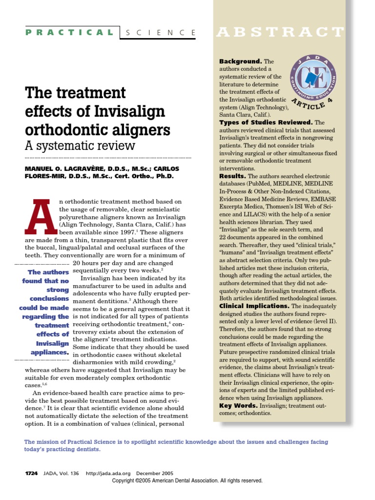 The Treatment Effects of Invisalign Orthodontic Aligners | PDF ...