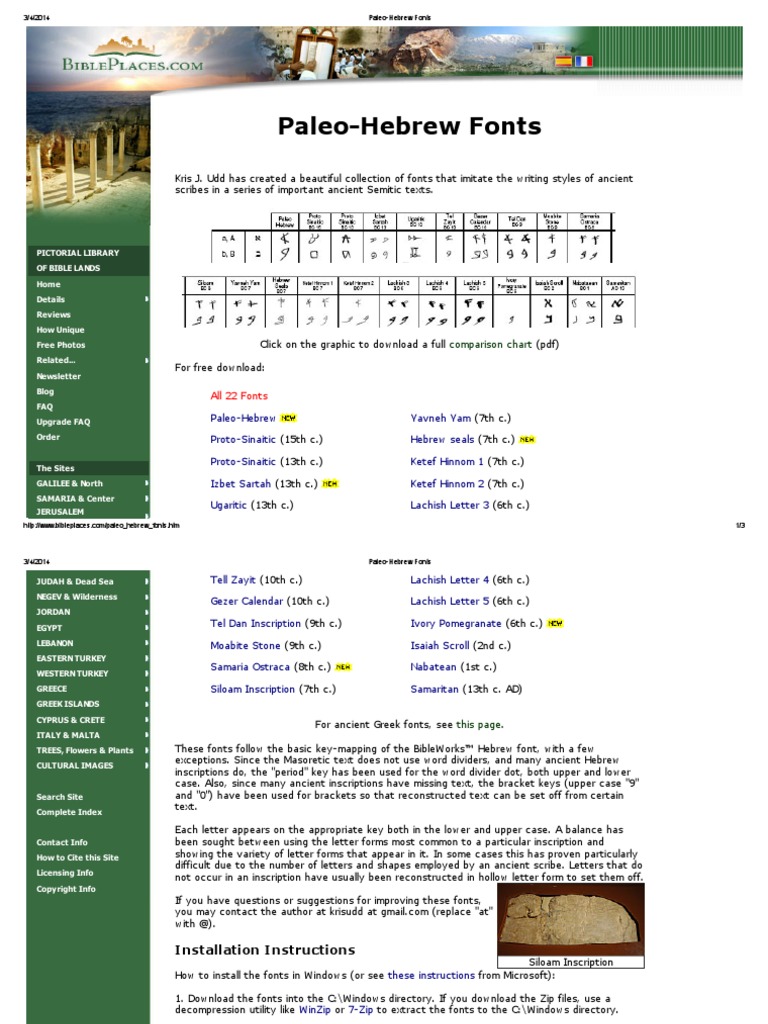 Paleo-Hebrew Fonts.pdf | Hebrew Language | Writing