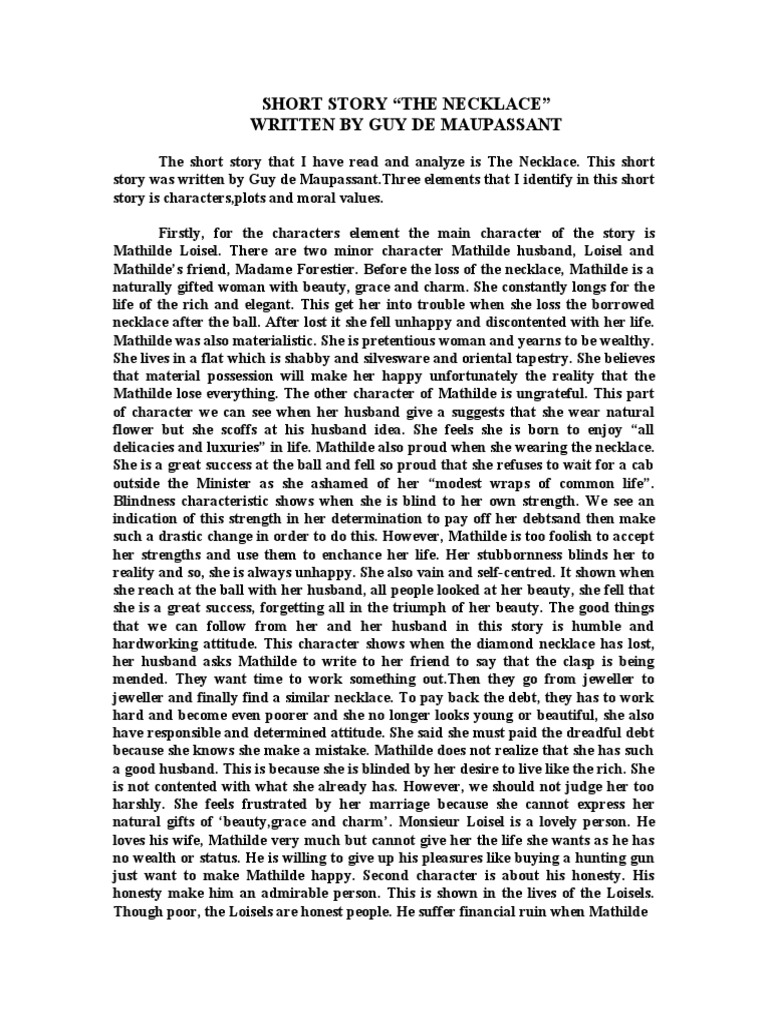 The Necklace's Costly Lesson | PDF