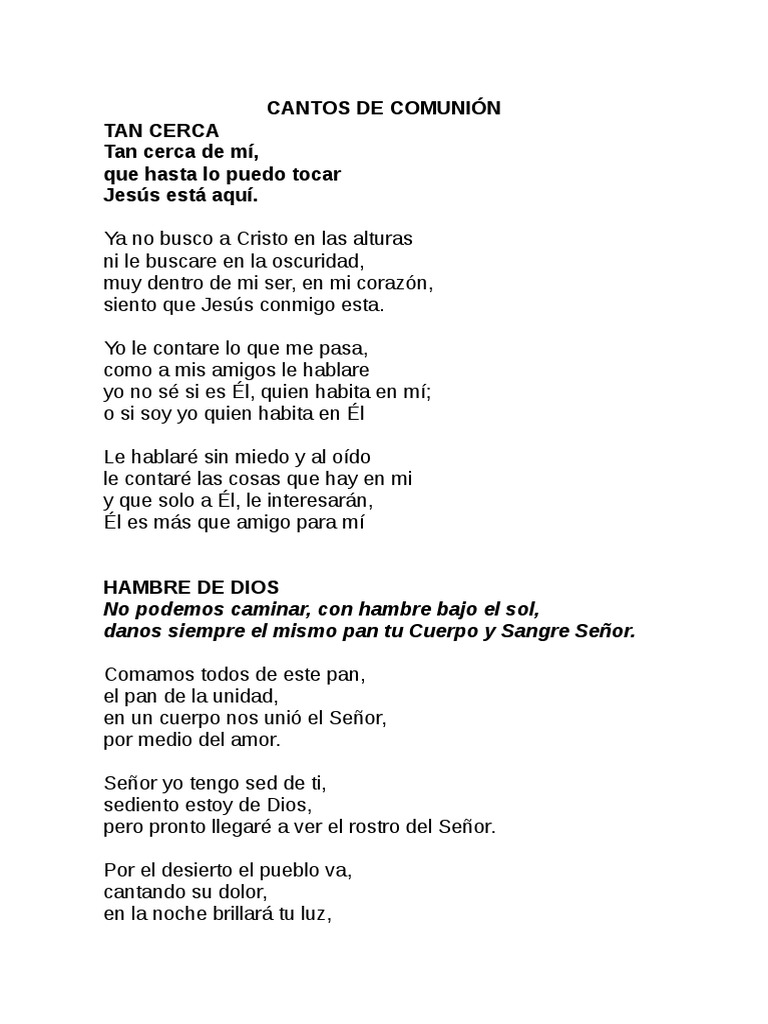 CANTOS DE COMUNIÓN | eucaristía | Amor