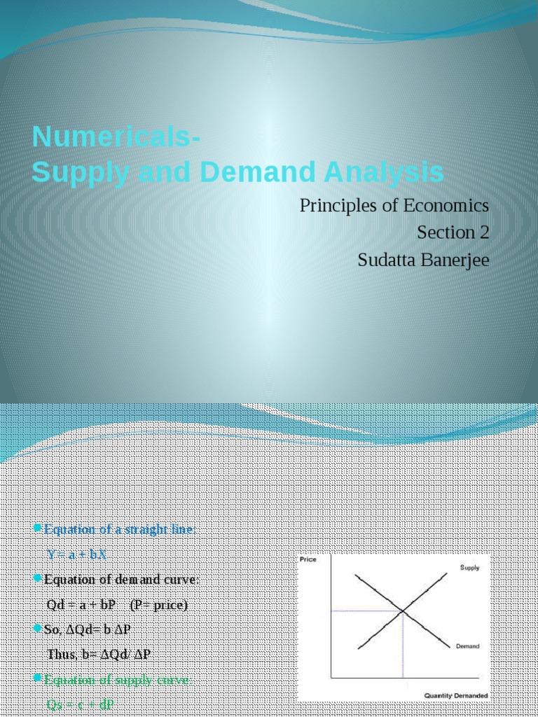 Section 2 Numericals - Supply and Demand Analysis | PDF | Price ...