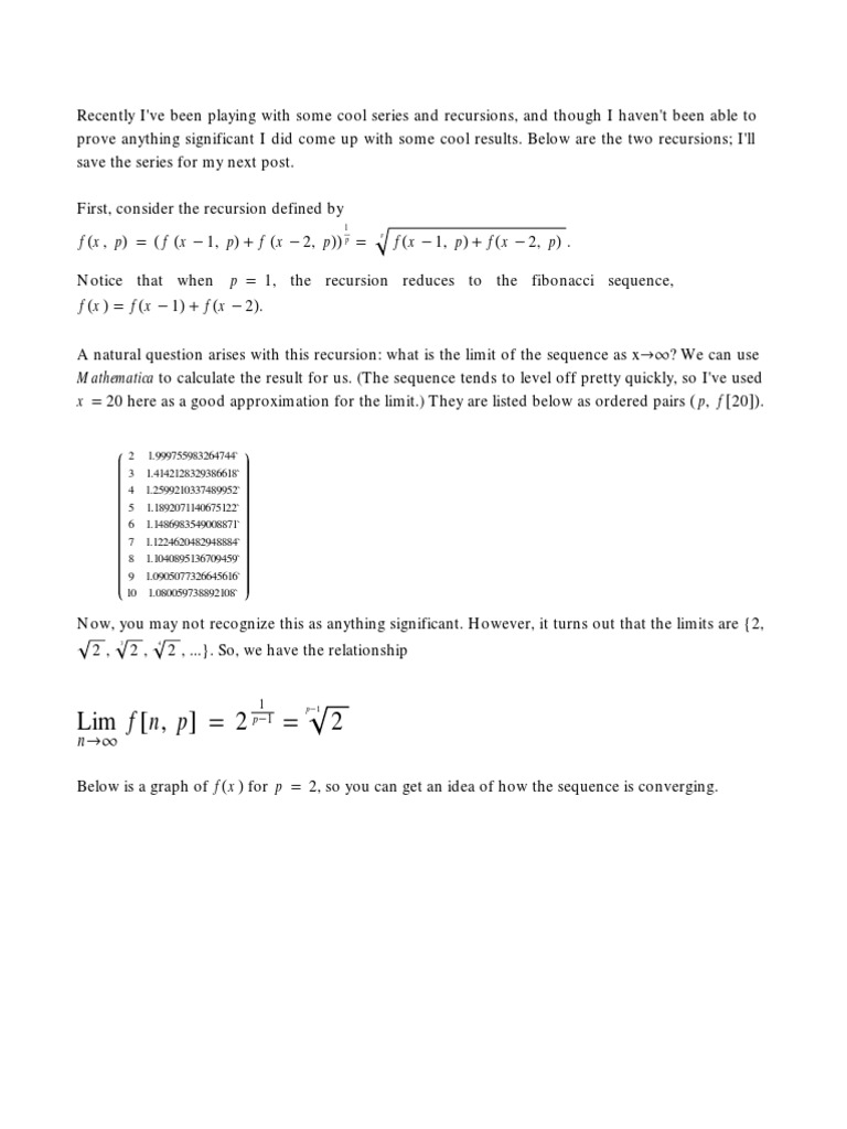 Nested Radical Recursions | PDF | Quadratic Equation | Sequence