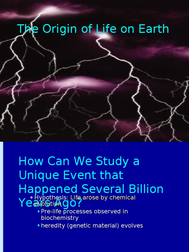 The Origin of Life On Earth | PDF | Abiogenesis | Life