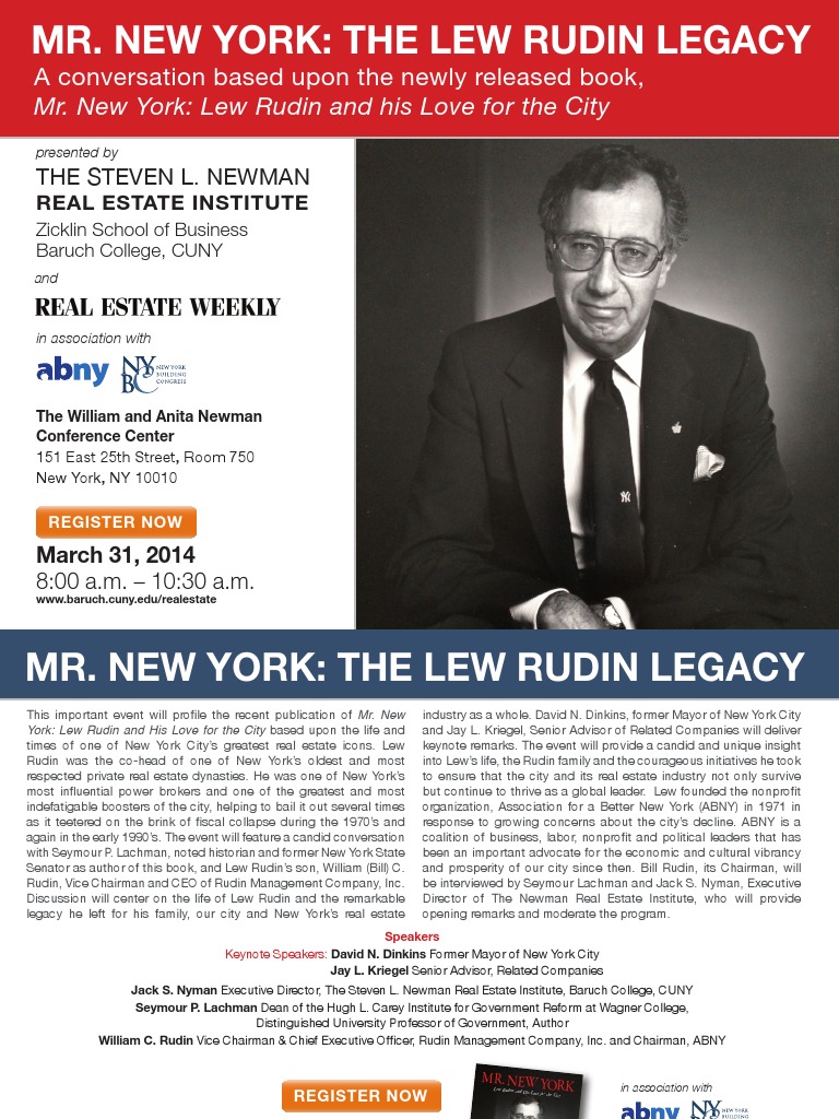 Lew Rudin Legacy | PDF | New York City | The United States