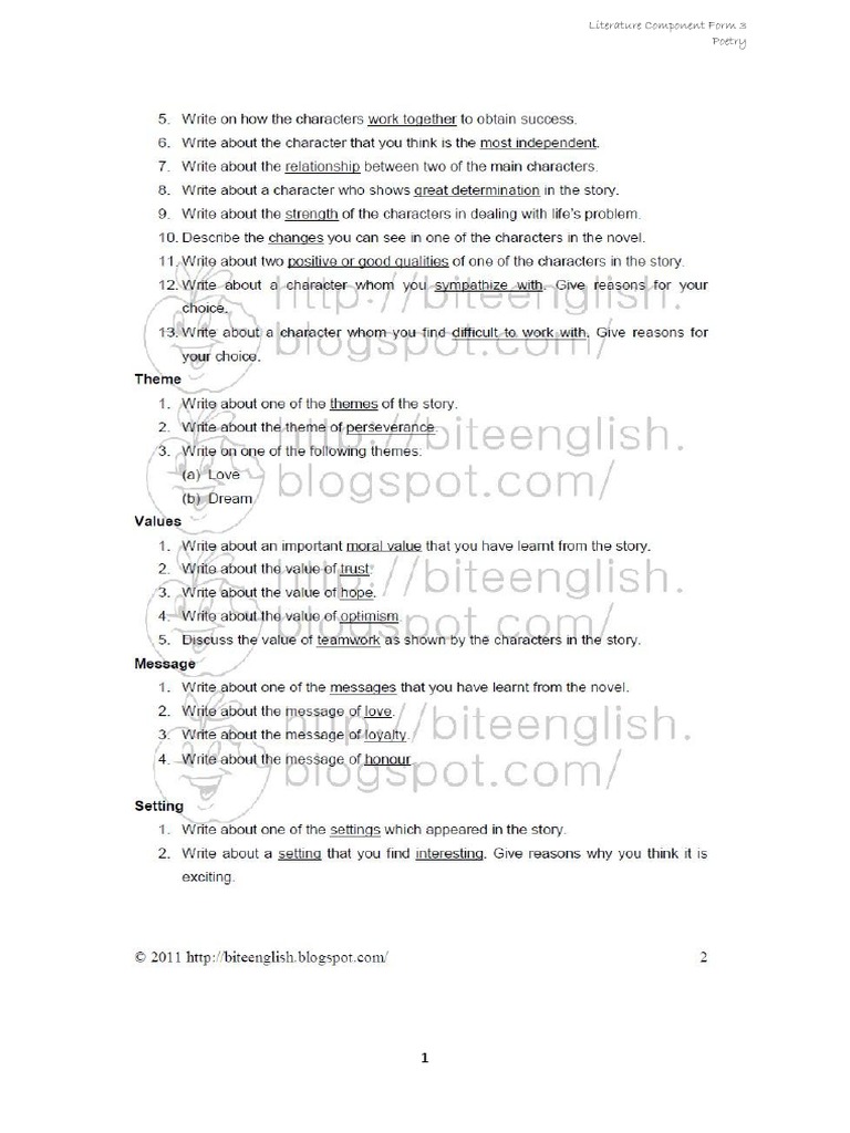 PMR Poems - Notes and Exercises | PDF | Poetry | Anthropomorphism