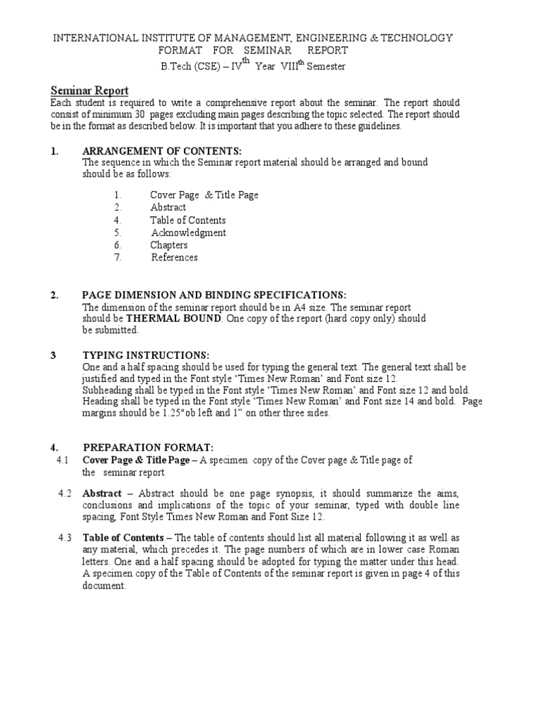 Seminar Format | PDF | Abstract (Summary) | Typefaces