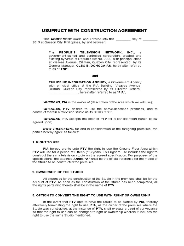 Contract of Usufruct | Civil Law (Legal System) | Civil Law (Common Law)