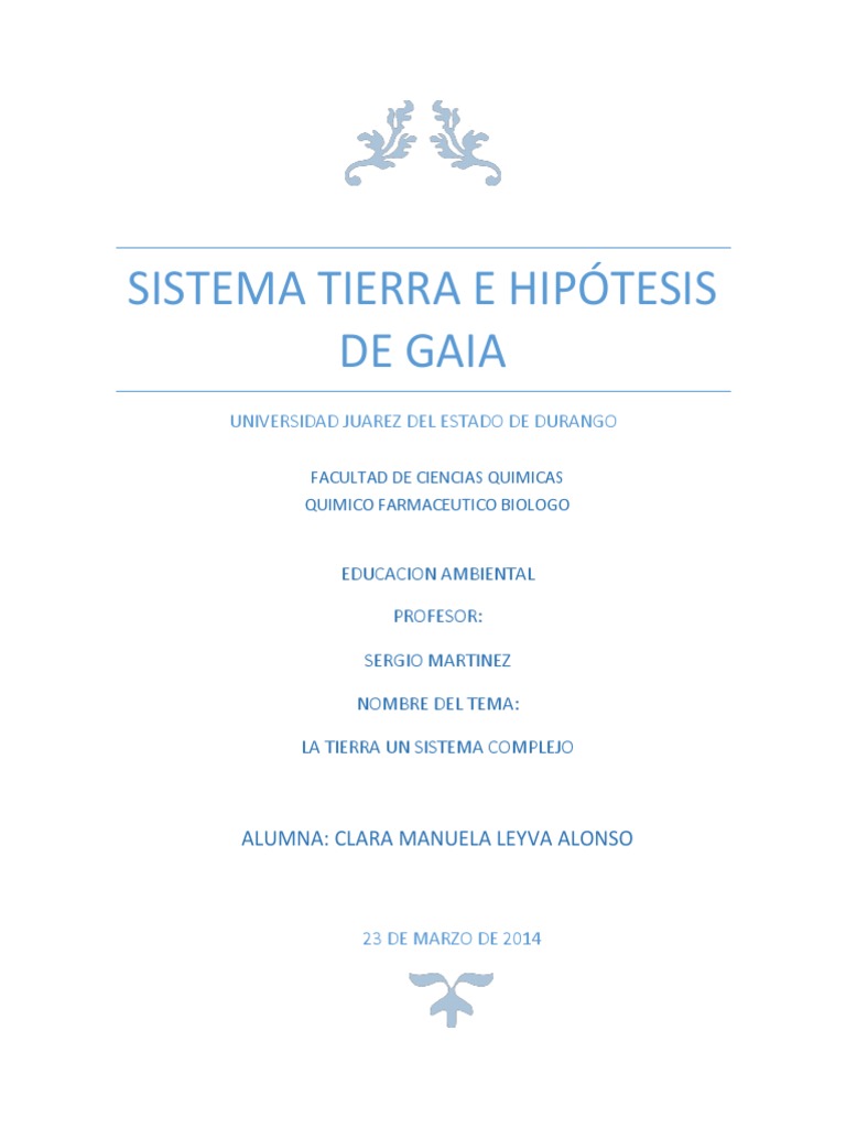 Hipotesis de Gaia | PDF | Hipótesis de Gaia | Tierra
