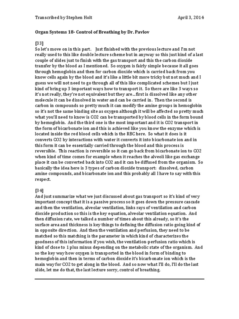 18: Control of Breathing | PDF | Mitochondrion | Cellular Respiration