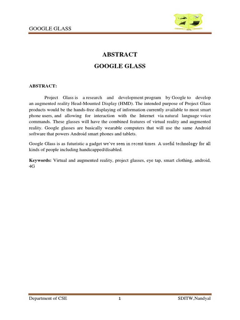 Google Glass | PDF | Augmented Reality | Virtual Reality
