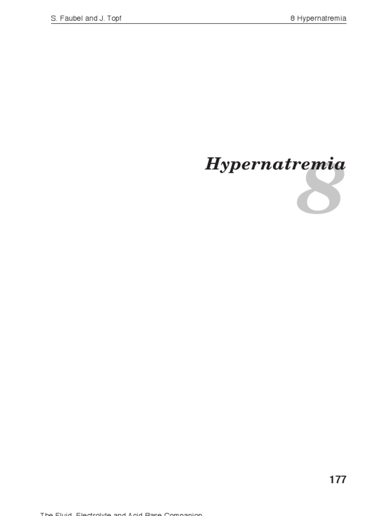 Hypernatremia: S. Faubel and J. Topf 8 Hypernatremia | PDF | Diarrhea ...