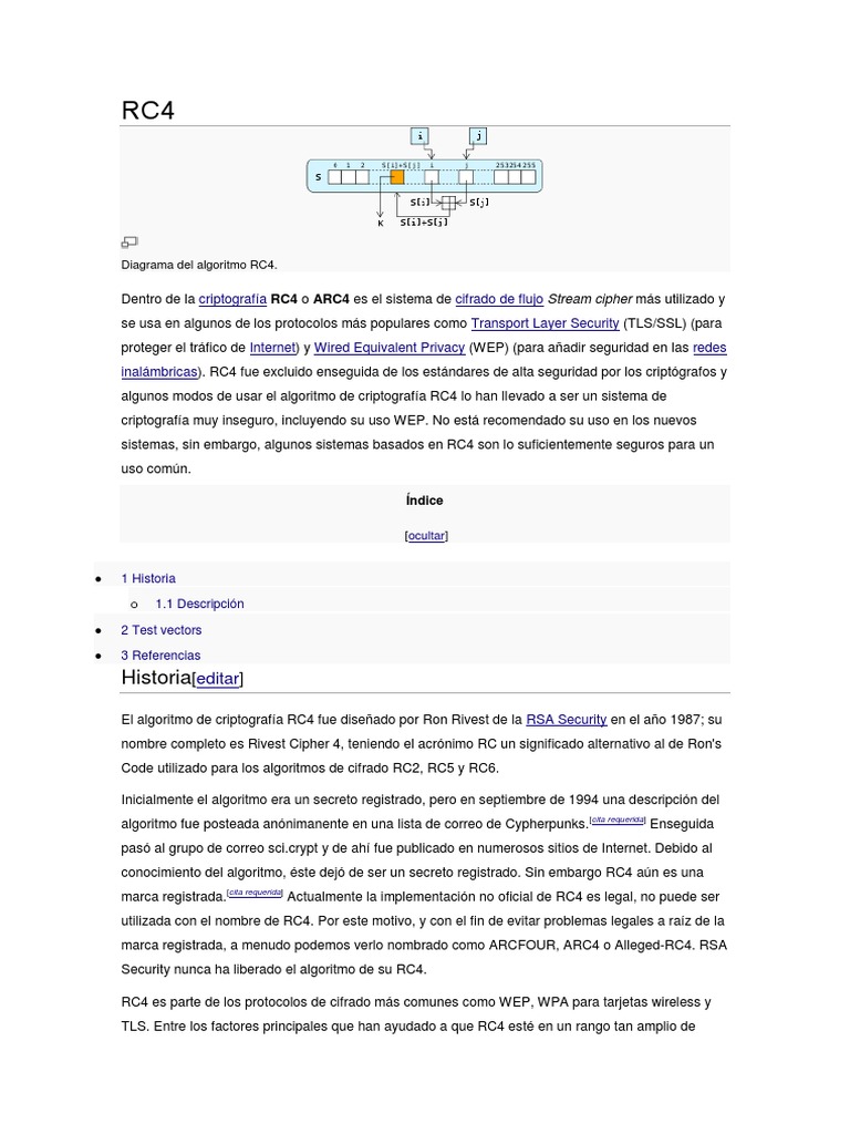 RC4 | PDF | Criptografía | Matemáticas Aplicadas