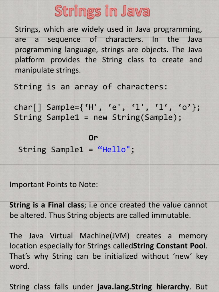 Java Strings Pdf String Computer Science Java Programming Language