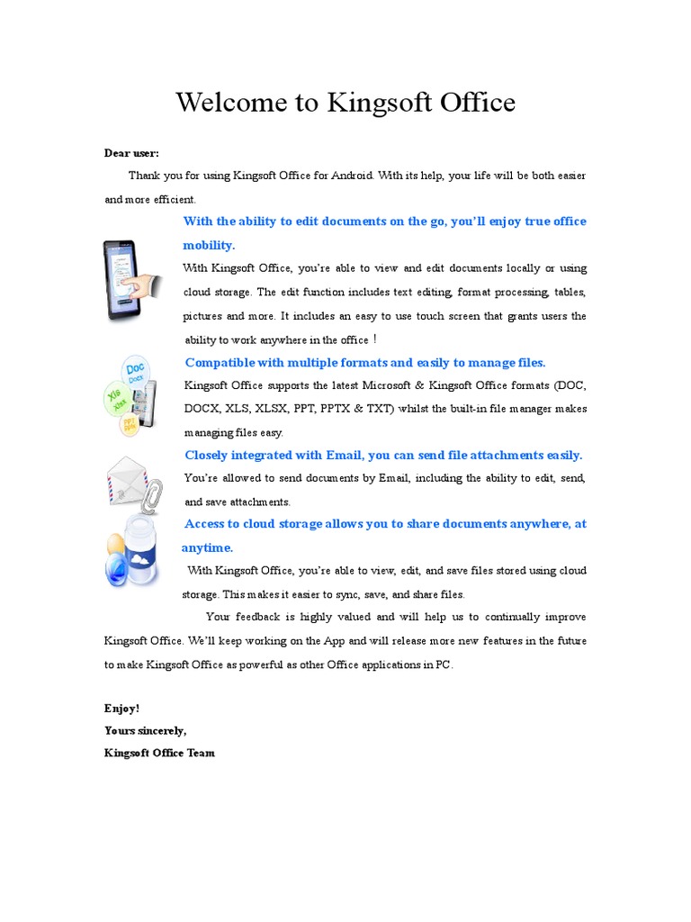 Kingsoft Office for Android Overview | PDF