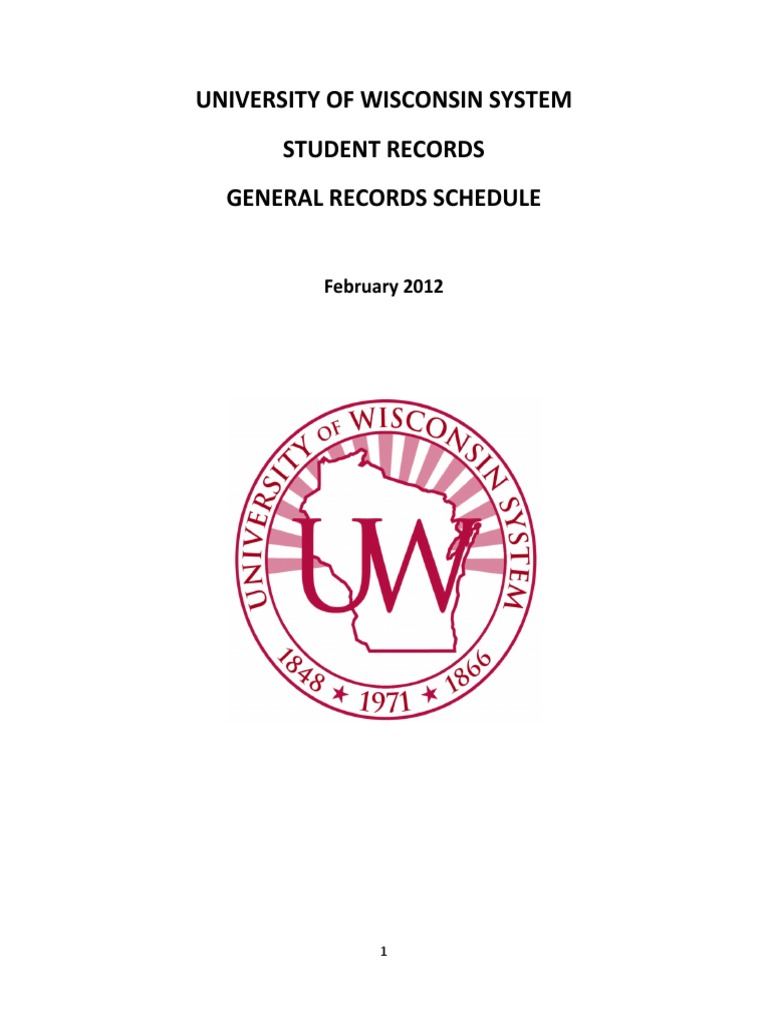 UW System Student Records Schedule | PDF | Graduate School | University ...