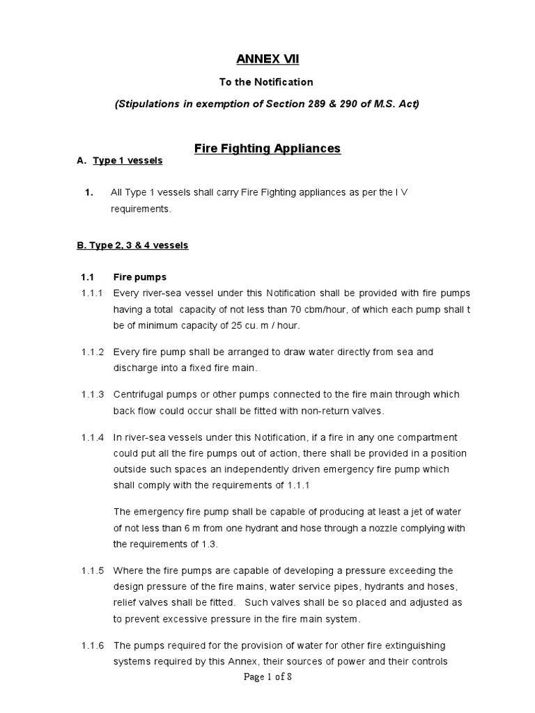 Annex Vii: (Stipulations in Exemption of Section 289 & 290 of M.S. Act ...