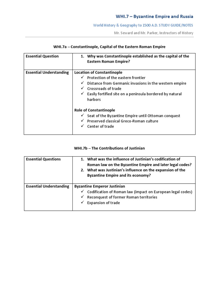 Whi 7 - Byzantine Empire and Russia | PDF | Constantinople | Byzantine ...