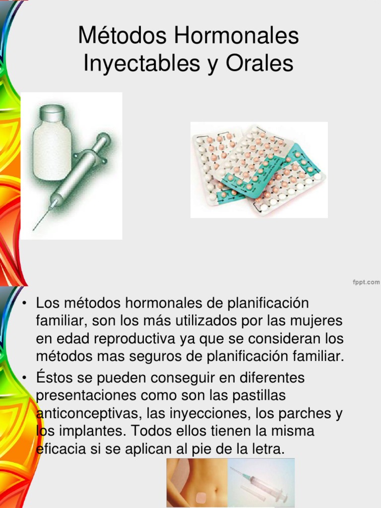 Métodos Hormonales Inyectables y Orales | Píldora anticonceptiva oral ...