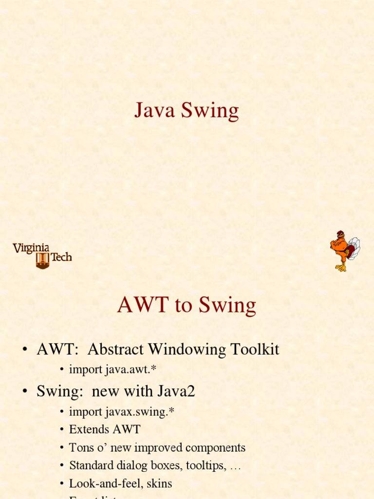 Java Swing | PDF | Computing Infrastructure | Object Oriented Programming