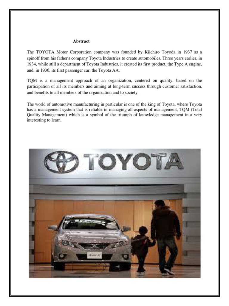 Toyota's Total Quality Management Approach | PDF | Toyota | Automotive ...