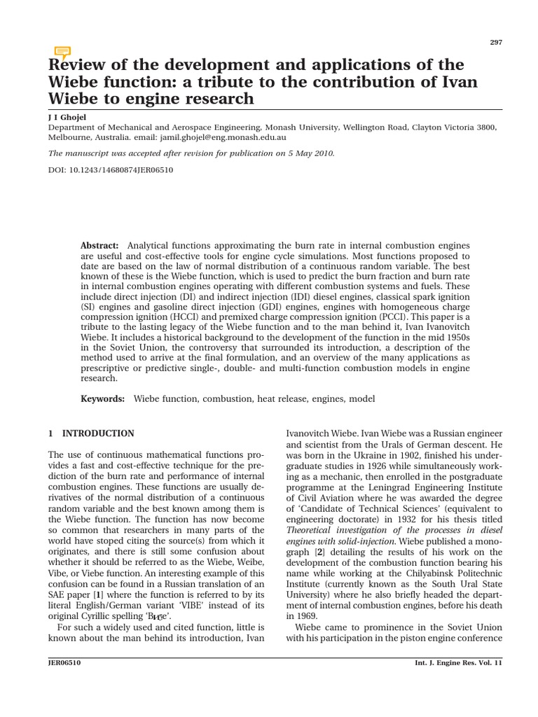 Review of The Development and Applications of The Wiebe Function | PDF ...