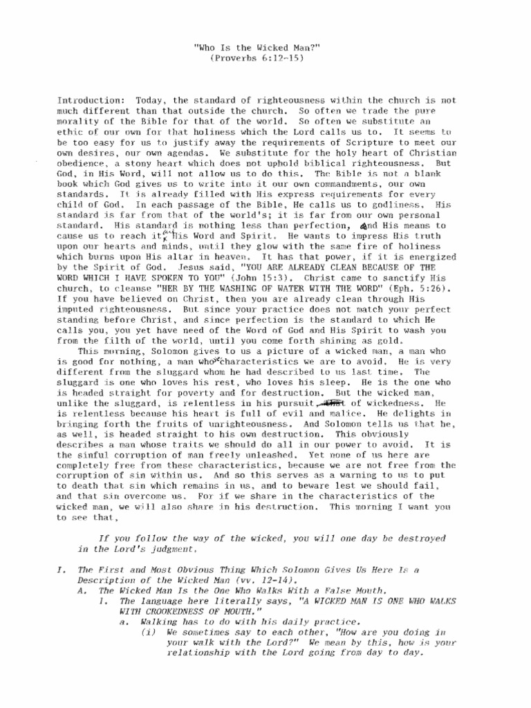 Who Is The Wicked Man? | PDF | Born Again | Righteousness