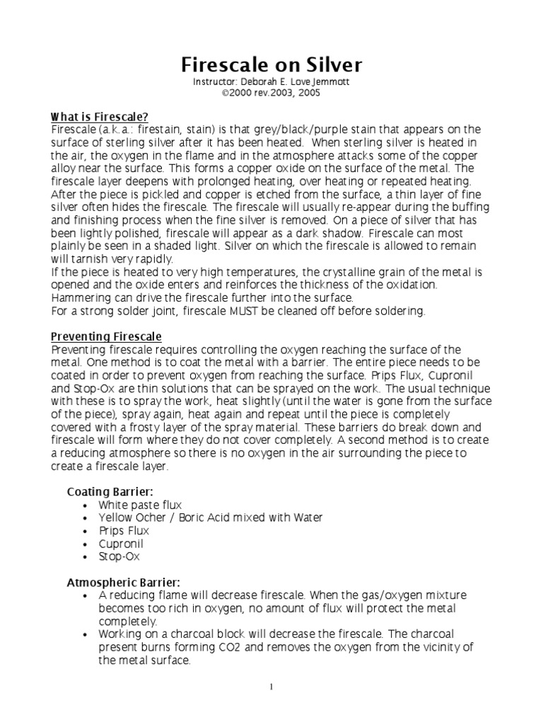 Fire Scale | PDF | Silver | Soldering