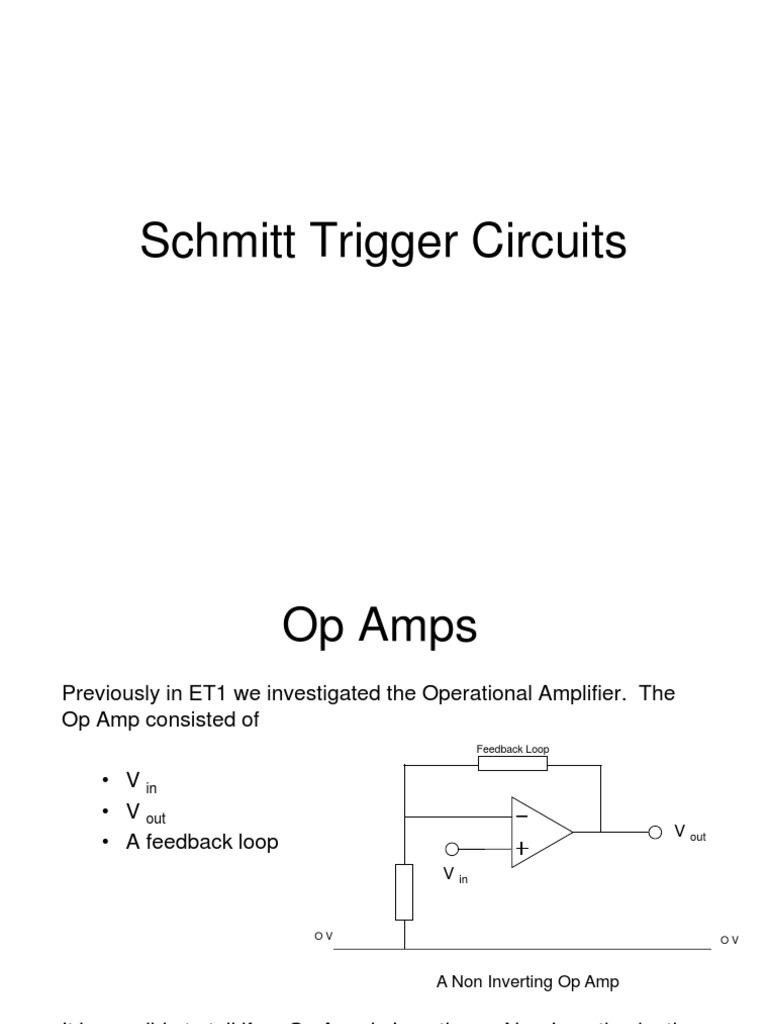Op Amp Schmitt Trigger Guide | PDF | Operational Amplifier | Amplifier