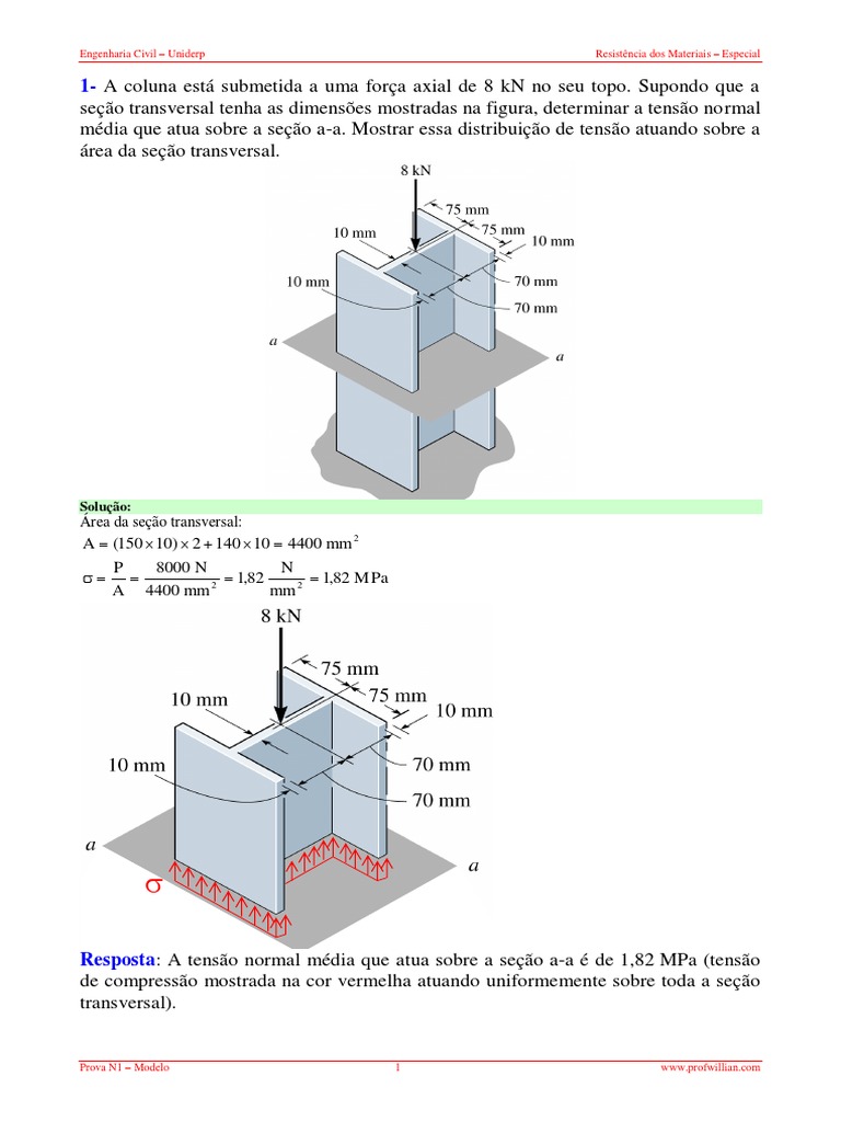 Resmat 1 | PDF | Estresse (Mecânica) | Resistência dos materiais