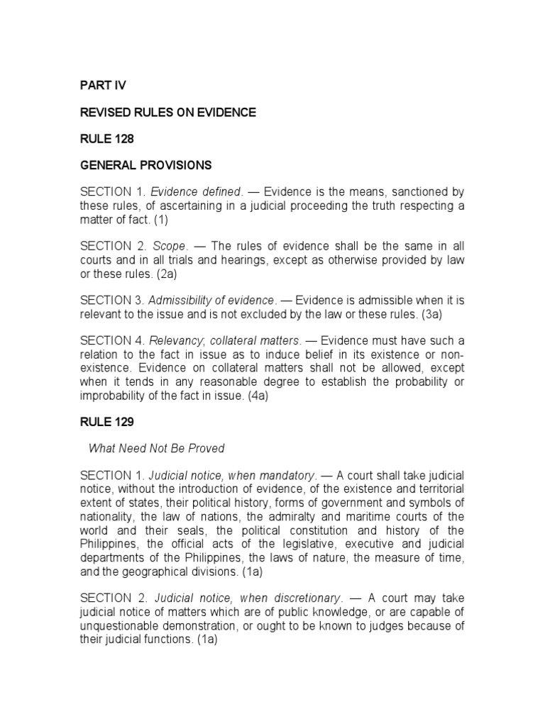 Rules On Evidence | PDF | Evidence (Law) | Witness Impeachment