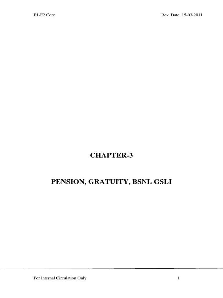 Chapter-3 On Pension, Gratuity, BSNL GSLI | PDF | Pension | Husband
