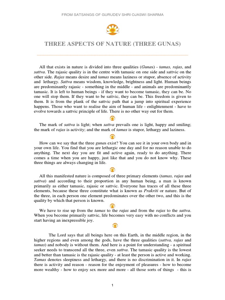 Understanding the Three Gunas | PDF | Happiness | Religious Belief And ...