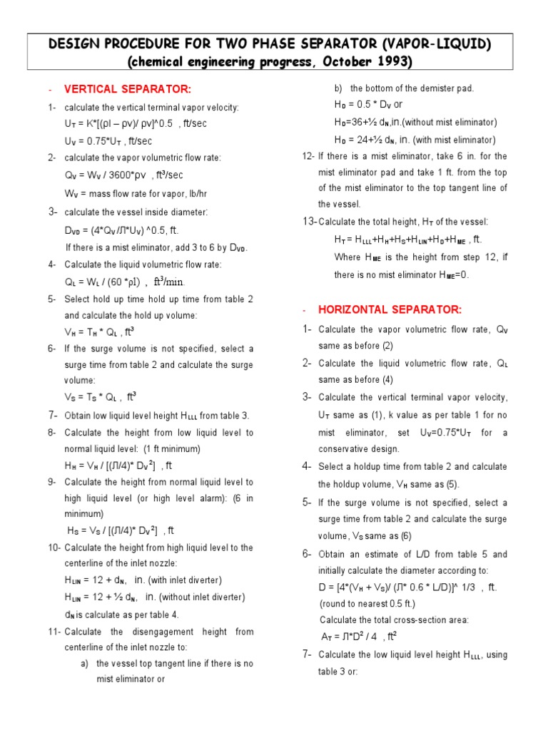Two-Phase Separator Design Guide | PDF | Transparent Materials | Chemistry