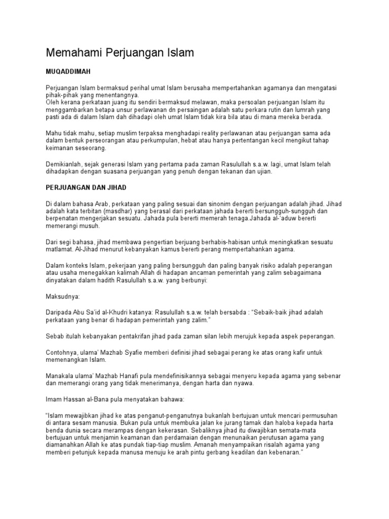 Memahami Perjuangan Islam | PDF | Ilmu Sosial | Agama & Spiritualitas