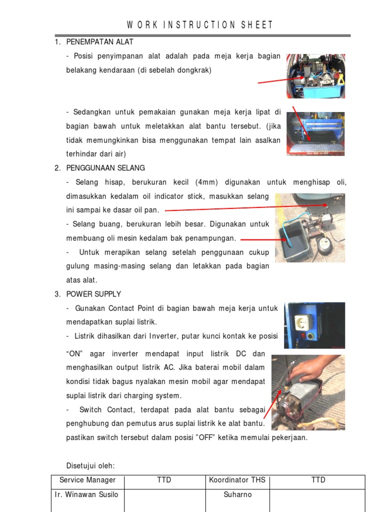 Contoh Work Instruction Alat Kerja | PDF