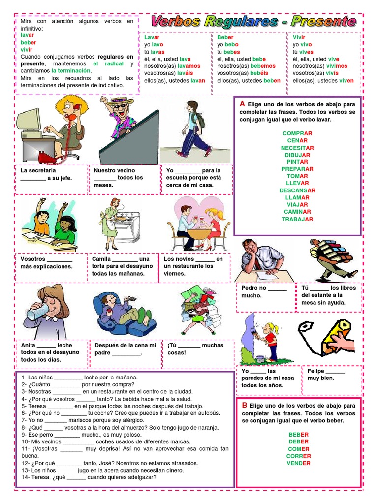 Conjugación de Verbos en Presente | PDF | Verbo | Ocio