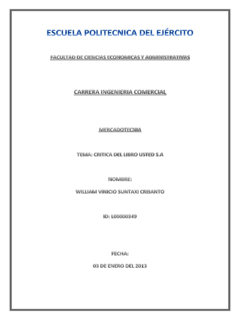 Critica Usted S.A | PDF | Adultos | Mercado (economía)